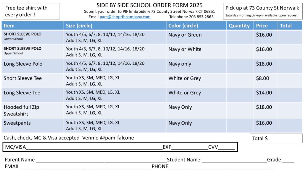 Sbs Uniform Order Form 2025 26 Side By Side Charter School